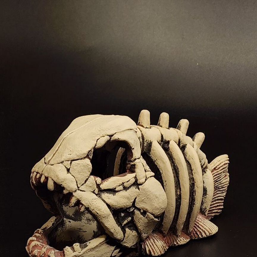 Скелет рыбы грот для аквариума