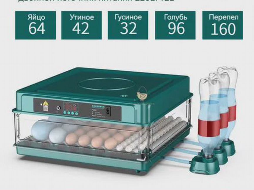 Инкубатор 64 куриных яйца