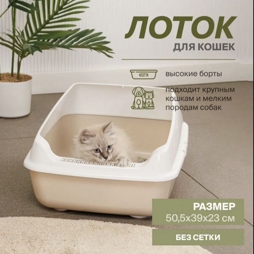 Лоток для кошек и собак мелких пород с высоким бор