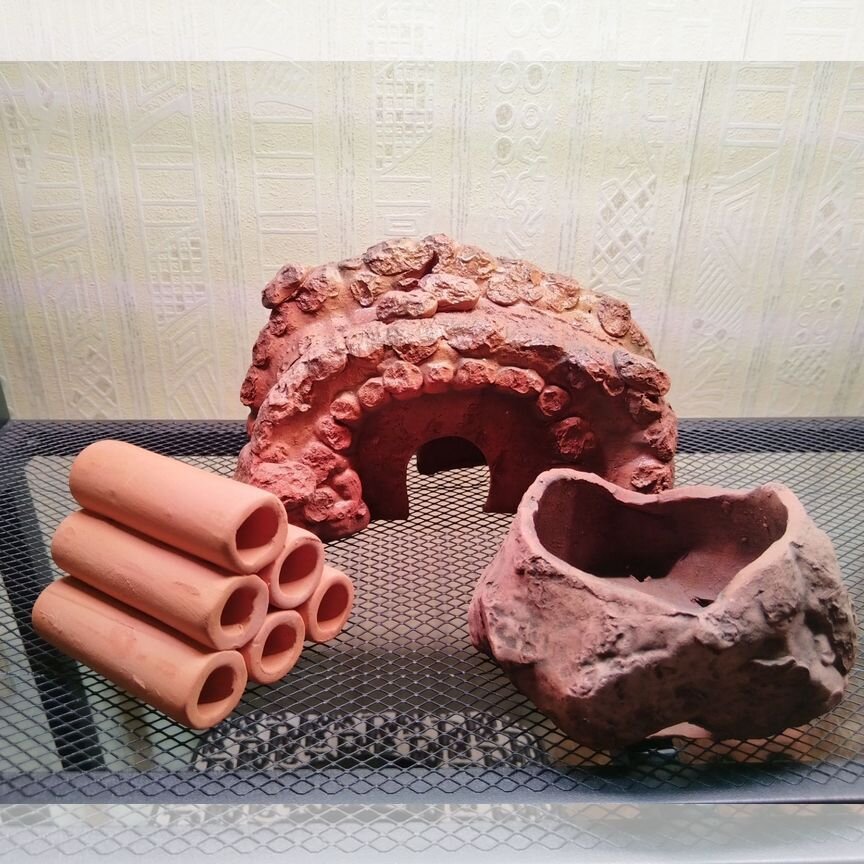 Грот мостик, кашпо, трубки для креветок