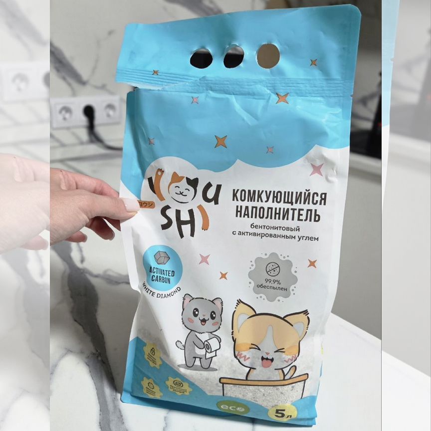 Наполнитель для кошачьего туалета комкующийся