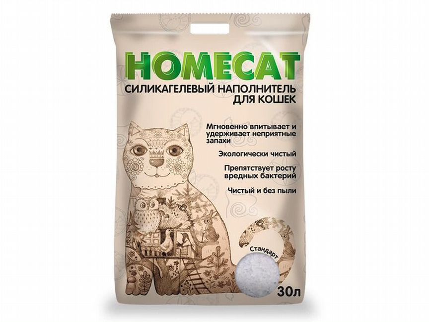 Homecat Стандарт cиликагелевый впитывающий 30 л