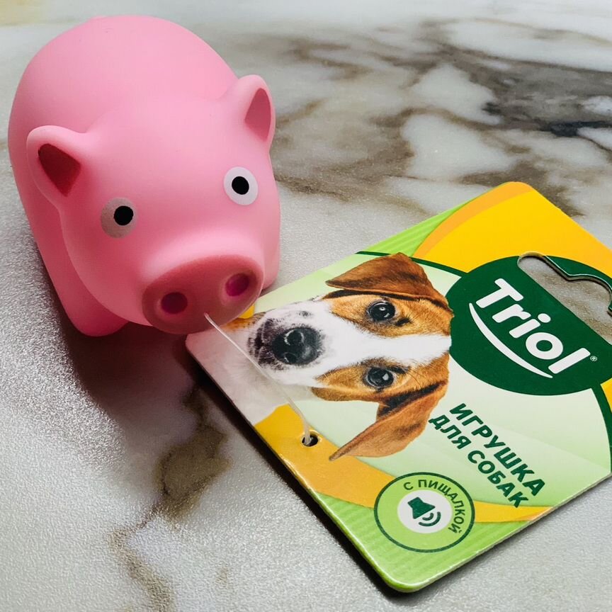 Игрушка для собак с пищалкой Triol "Хрюшка" новая