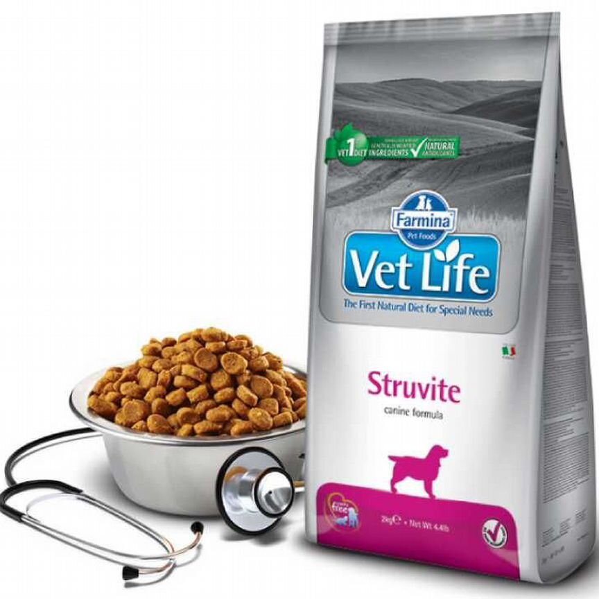 Сухой корм farmina Vet Life Struvite для взрослых собак всех пород при мкб - 2 кг
