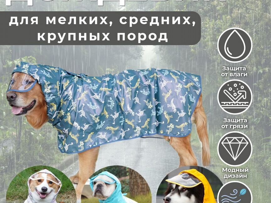 Дождевик для средней собаки