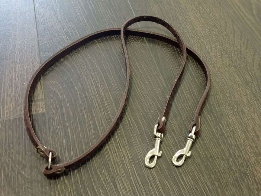 Сворка ошейник кожа для собак 60см новый