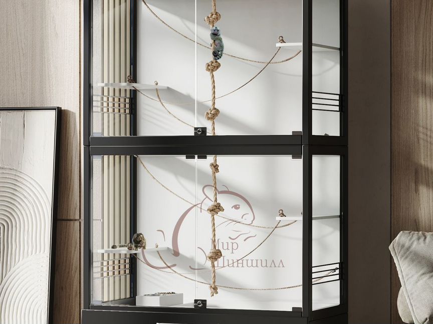 Витрина для игрунок, обезьян "Амазонка" двойная