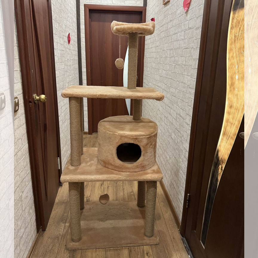 Игровой комплекс домик с когтеточкой для кошек