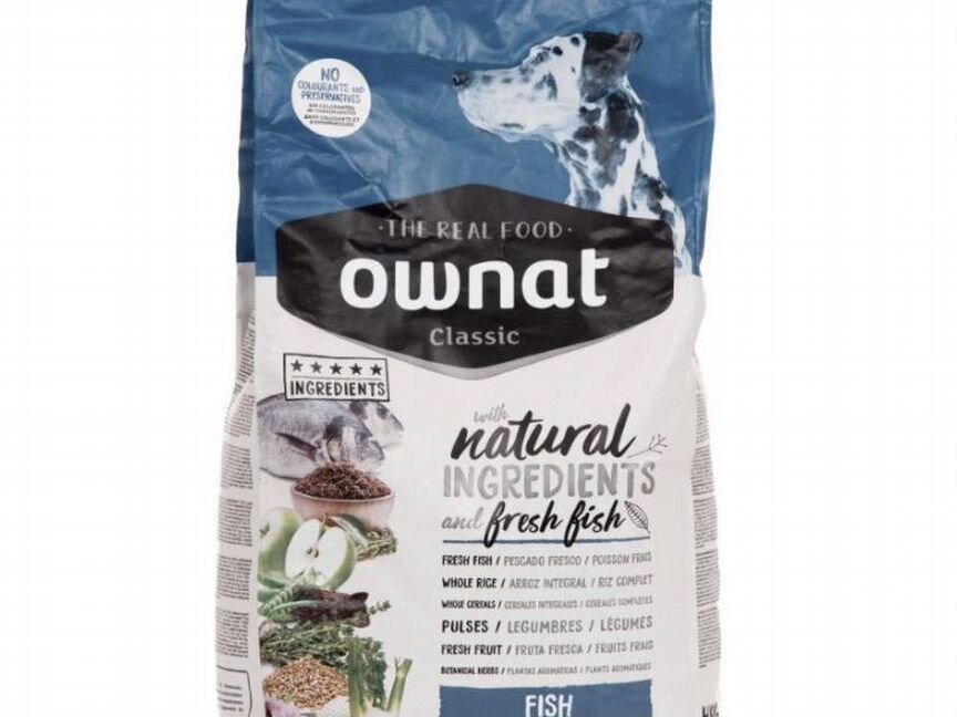 Ownat classic fish сухой корм для собак, 4 кг