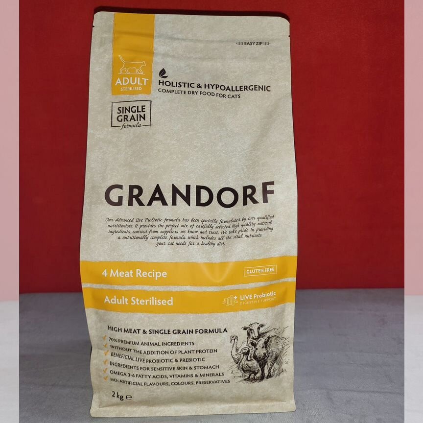 Грандорф корм для стерилиз. кошек 2кг 4-е вида мяс
