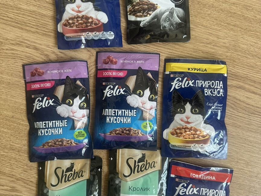 Корм для кошек sheba, felix