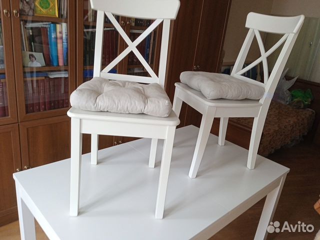 Стулья икеа ингольф Ingolf IKEA, белые с подушками купить в Москве ...