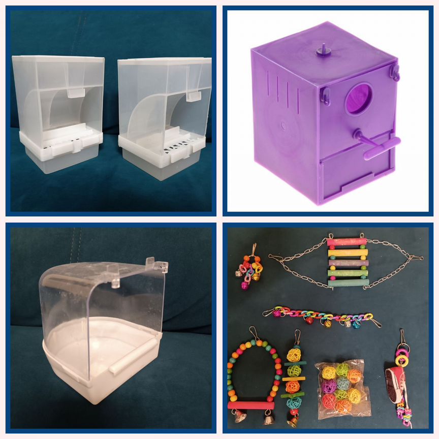 Купалка, автокормушка, домик, игрушки для попугаев