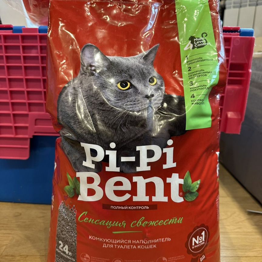 Наполнитель для кошачьего туалета pi-pi bent 24л