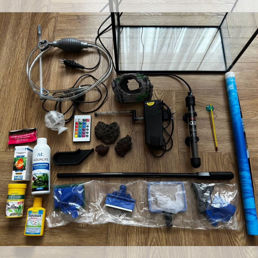 Аквариум 20 л фильтр нагреватель свет грунт