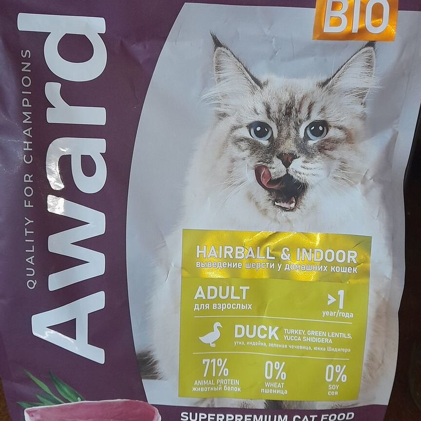 Корм для кошек Award Hairball