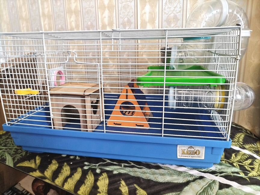 Клетка для грызунов хомяков kredo с трубой 2 этажа