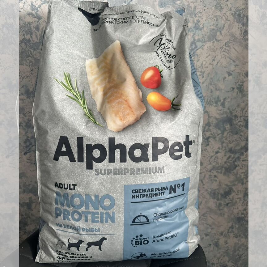 Корм AlphaPet для собак 12 кг