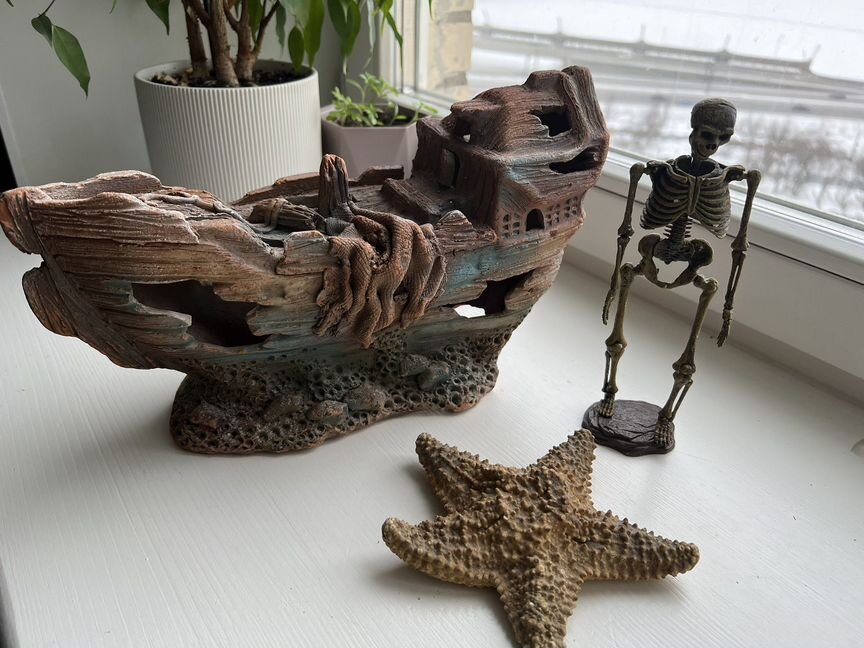 Декорации для аквариума корабль