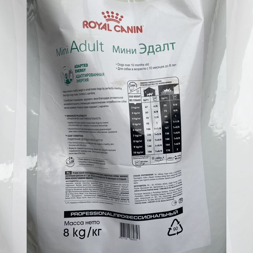 Корм для собак royal canin mini adult