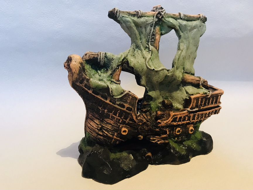 Украшение для аквариума затонувший корабль