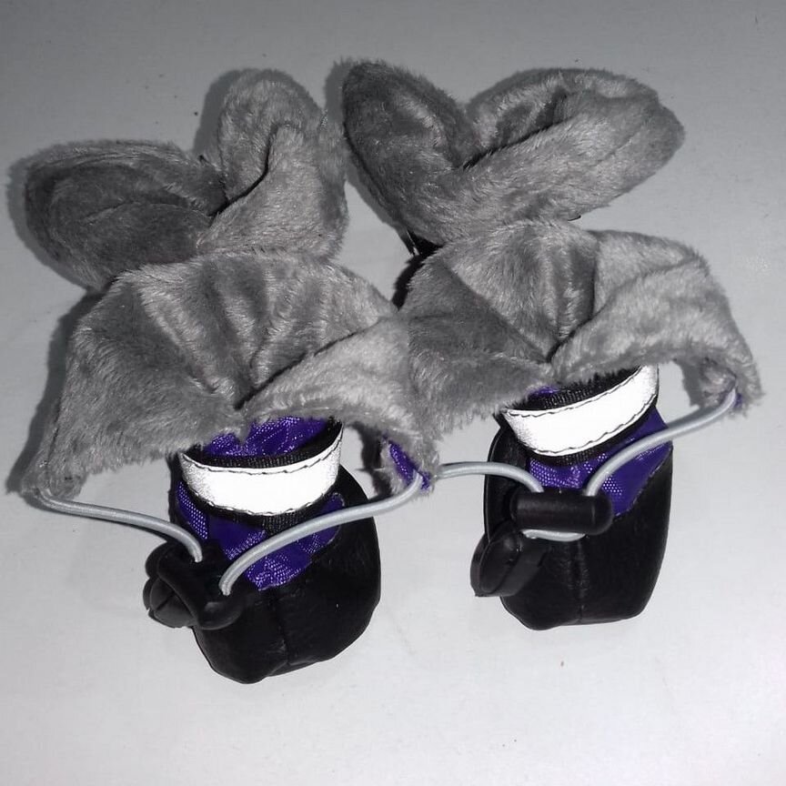 Ботинки зимние д/собак на меху р-р 5 х3,5 фиолетов