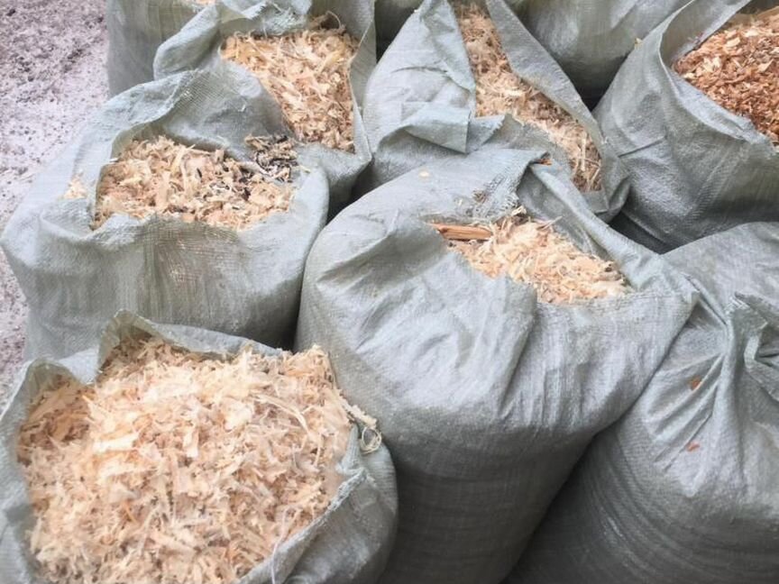 Опилки стружка в мешках