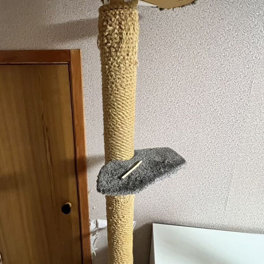 Когтеточка столб высокая 2,5м с полочками