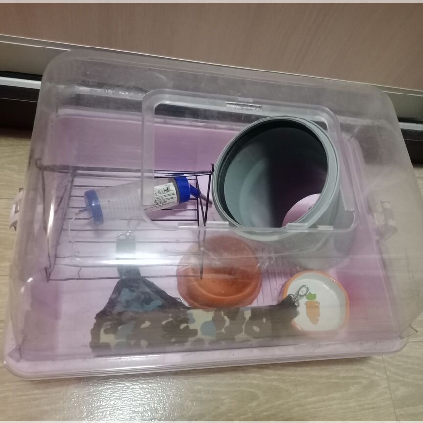 Вольер для грызуна,клетка,поильник,лежанка,2 миски