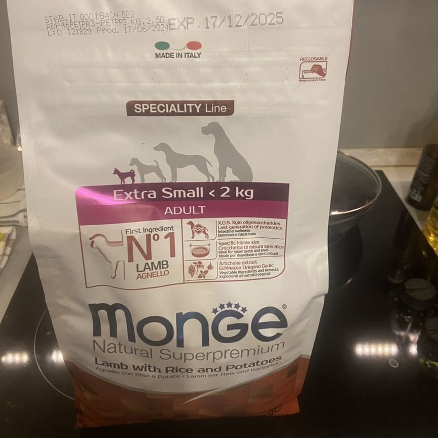 Корм для собак Monge Extra Small 2,5кг Lamb