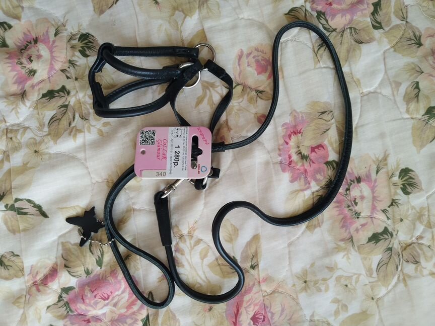 Шлейка с поводком нат.кожа, переноска и ман.набор