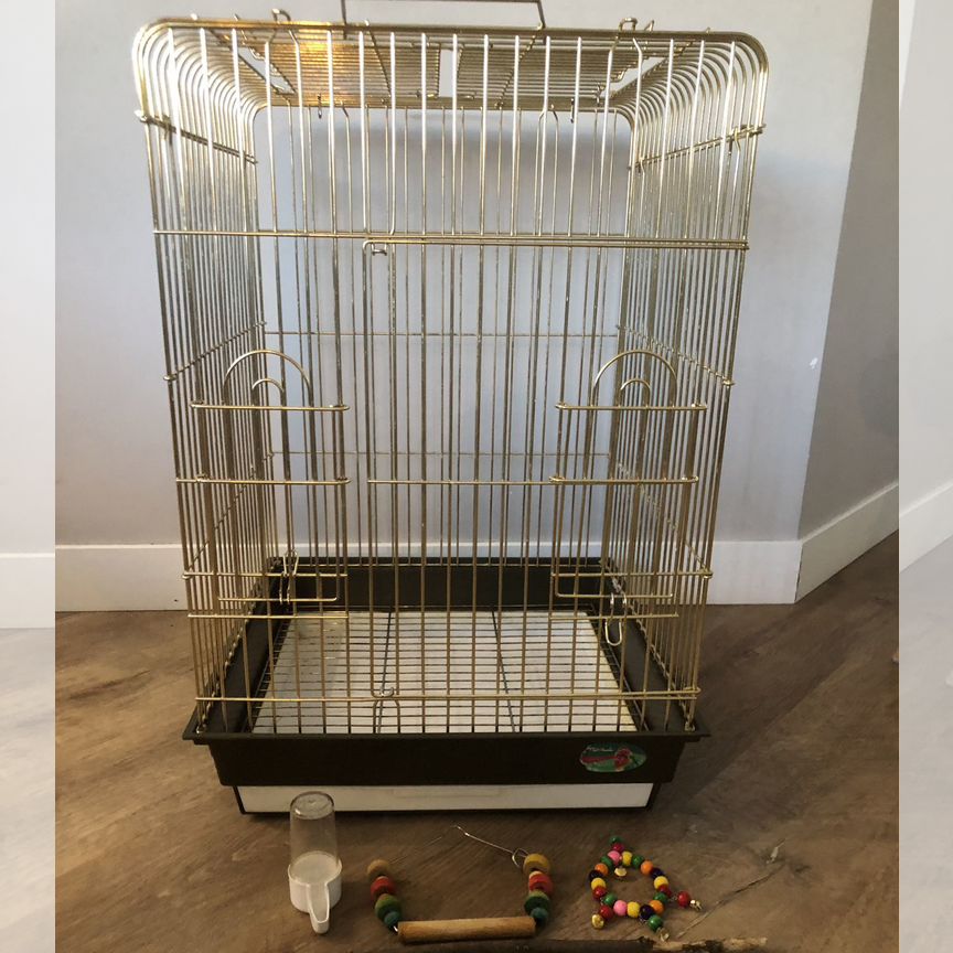 Клетка для 2-х попугаев игрушки в комплекте