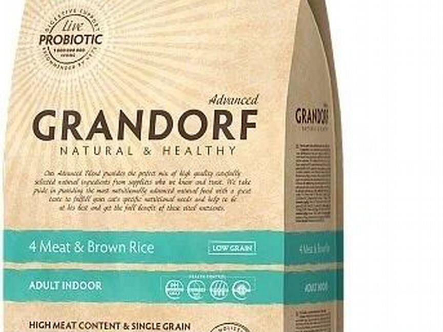 Grandorf для кошек, 4 мяса, упаковка 2 кг