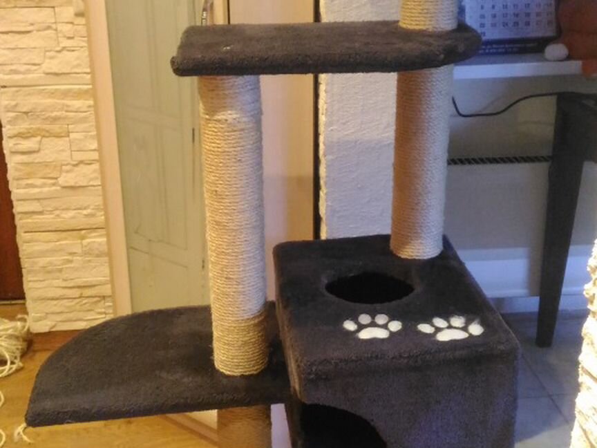 4-этажный домик с когтеточками и площадками