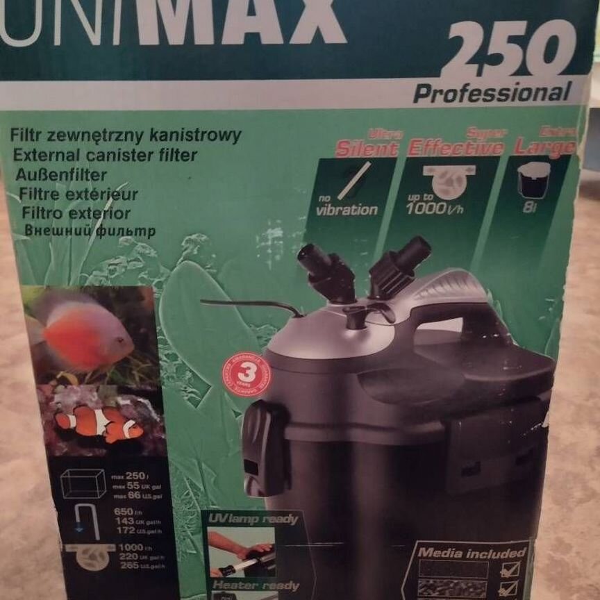 Фильтр для аквариума новый. unimax 250