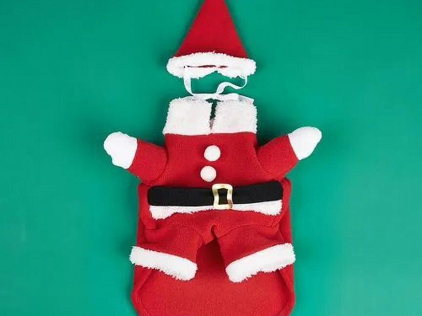 Костюм Санта-Клауса с шапкой для собаки