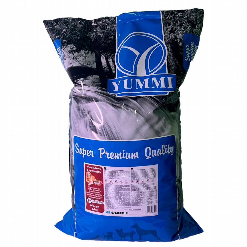 Корм для собак Super Premium Говядина с гречкой 14