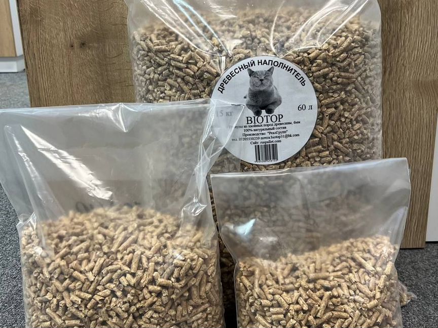 Древесный наполнитель для кошачьего туалета Оптом