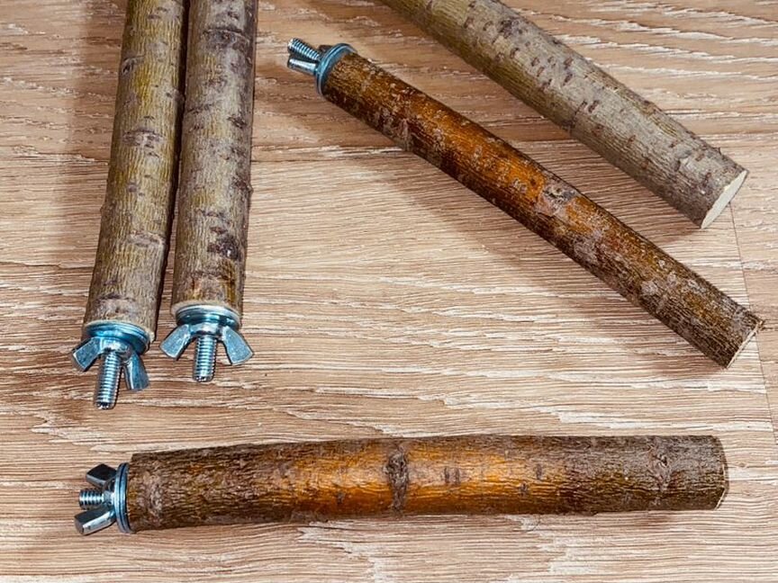 Жердочки для птиц с корой Ива натуральные 2 шт