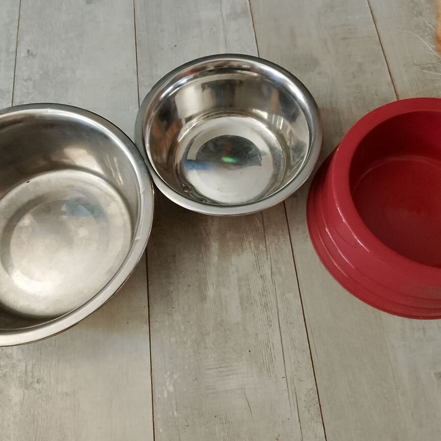 Миски для собак, нержавейка, пластмассовая