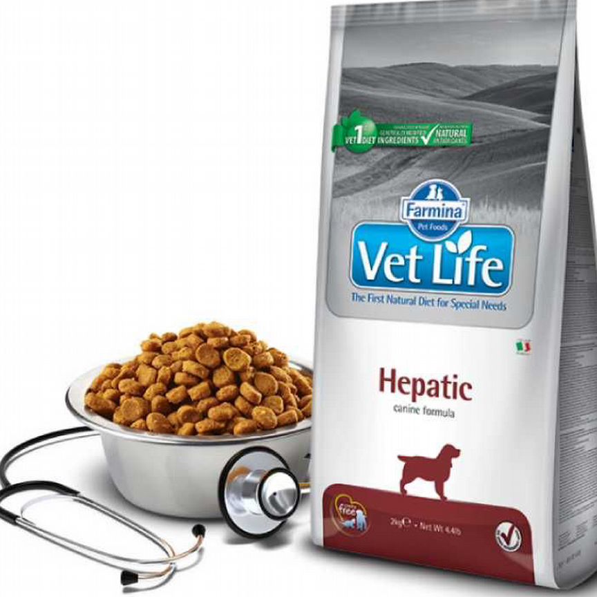 Сухой корм farmina Vet Life Hepatic Canine для взрослых собак всех пород при хронической печеночной