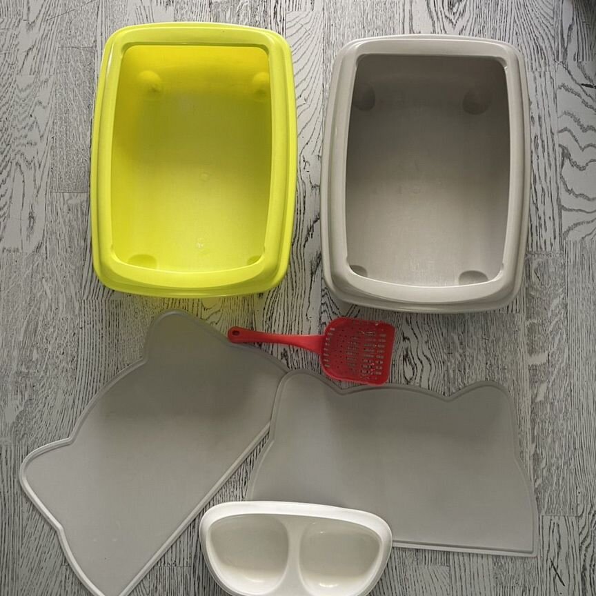 Лотки, совок, миска, коврики под миски