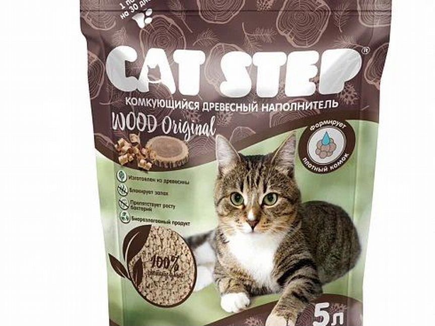Cat Step Wood Original растительный, 5л