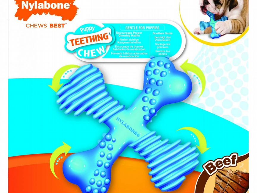 Nylabone х-косточка для щенков, аромат говядины, Х
