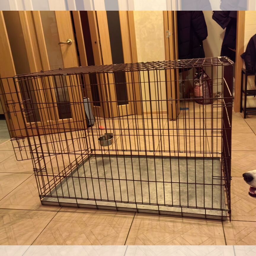 Клетка складная для собак с металлическим поддоном
