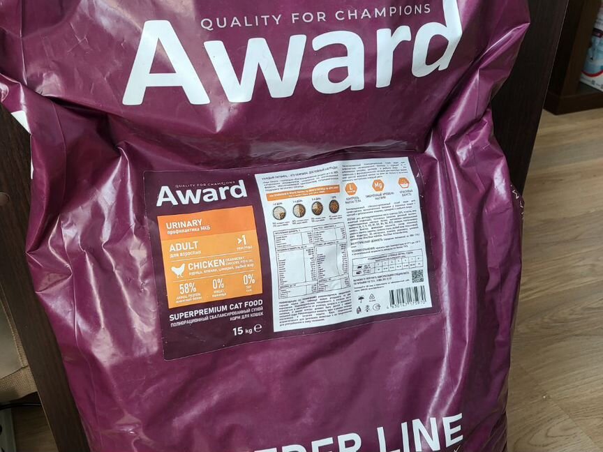 Сухой корм для кошек Award Urinary 15 кг