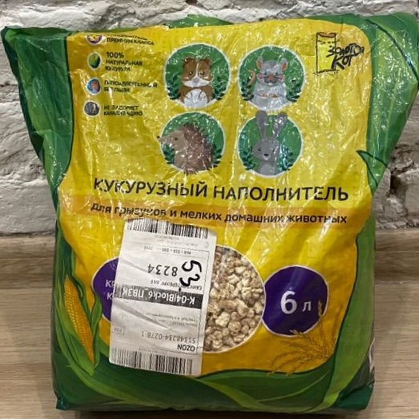 Кукурузный наполнитель Золотой кот 3 л