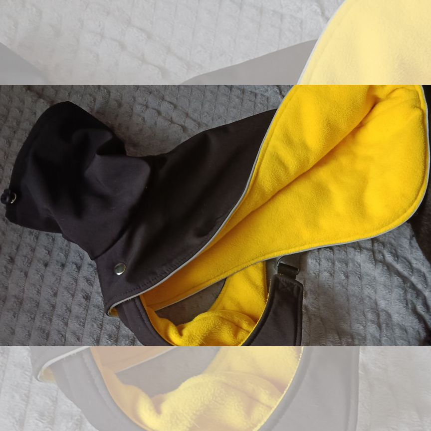 Попона для левретки Монморанси черный/желтый S3