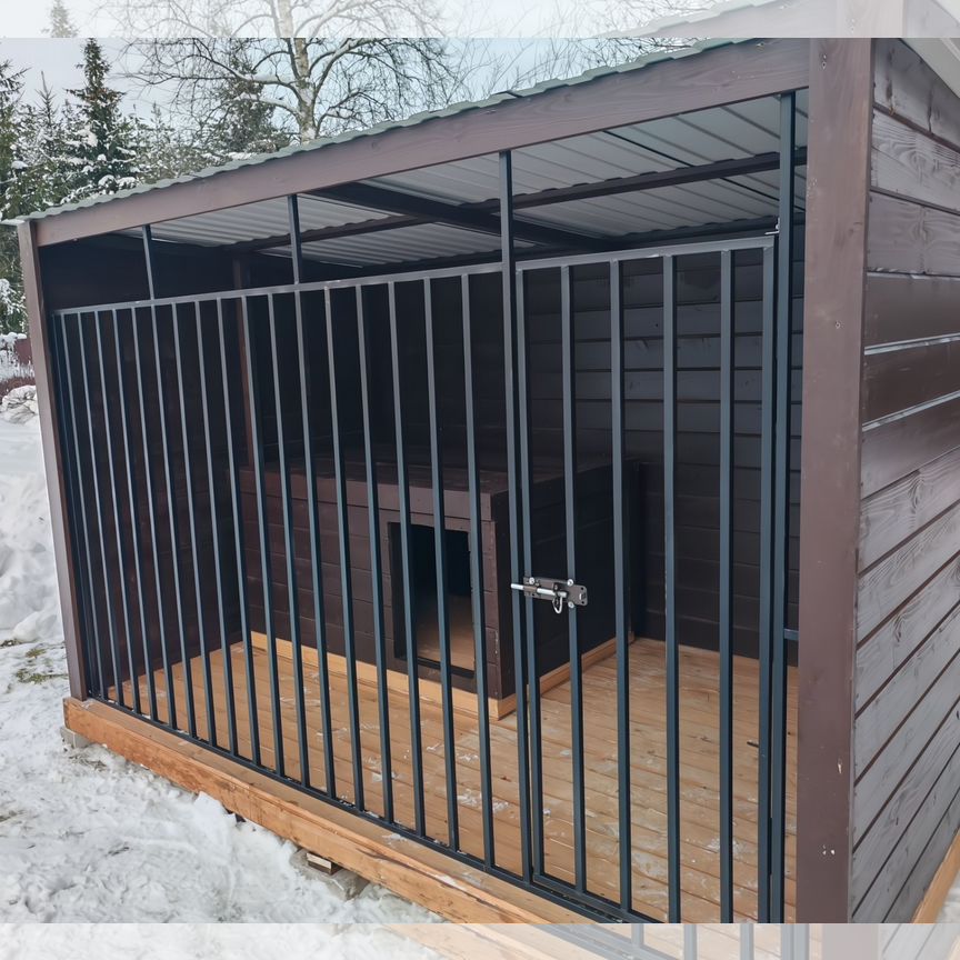 Вольер 2х3 цвет "шоколад" с будкой. Честная цена