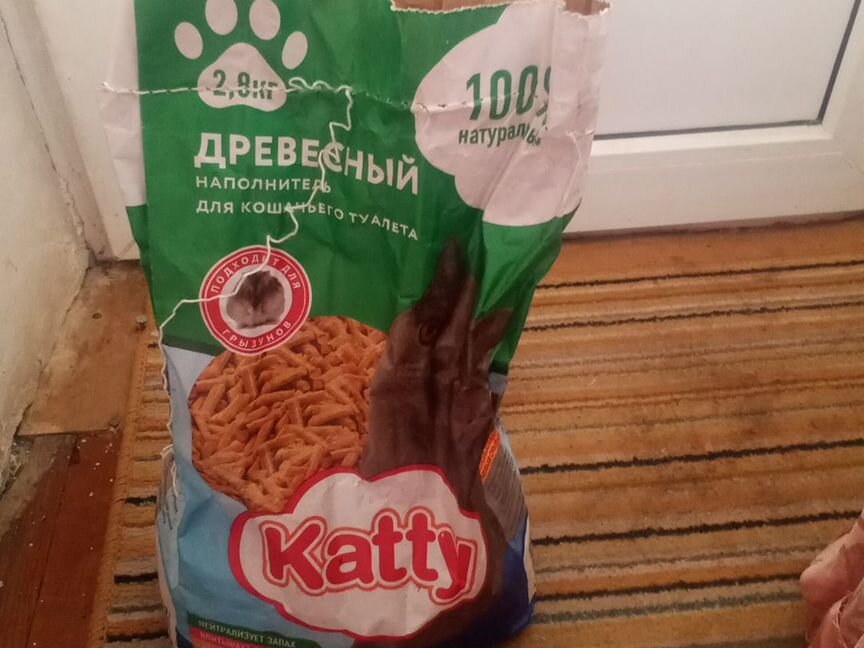 Древесный наполнитель для кошачьего туалета Katty